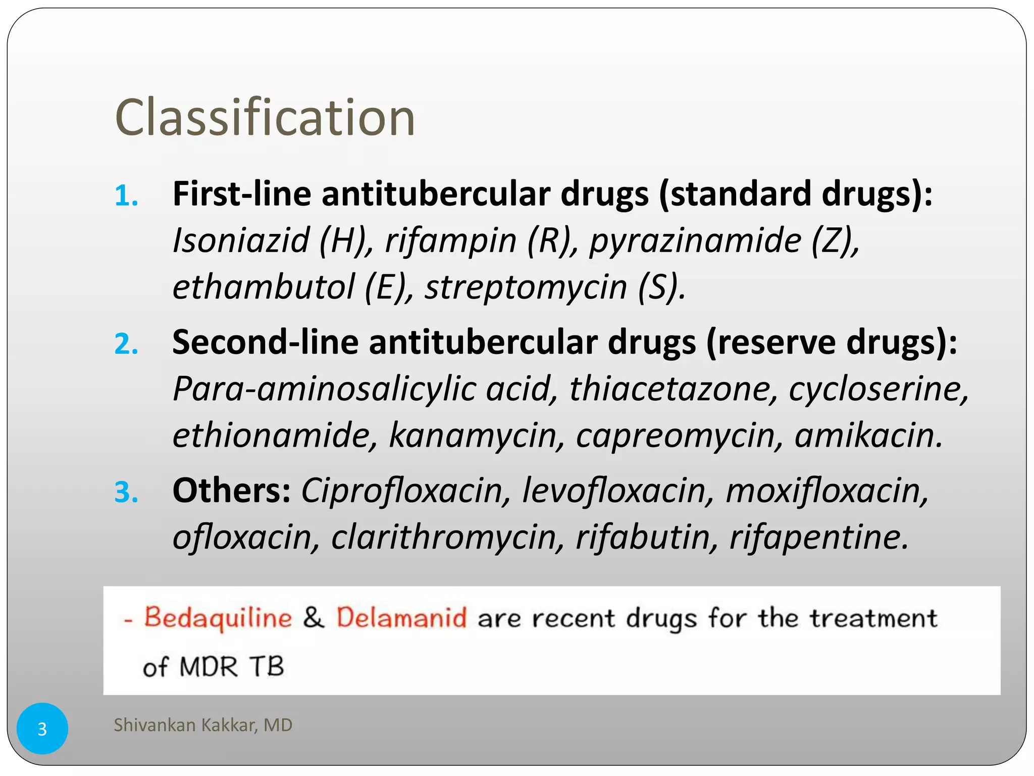 Antitubercular drugs | PPTX