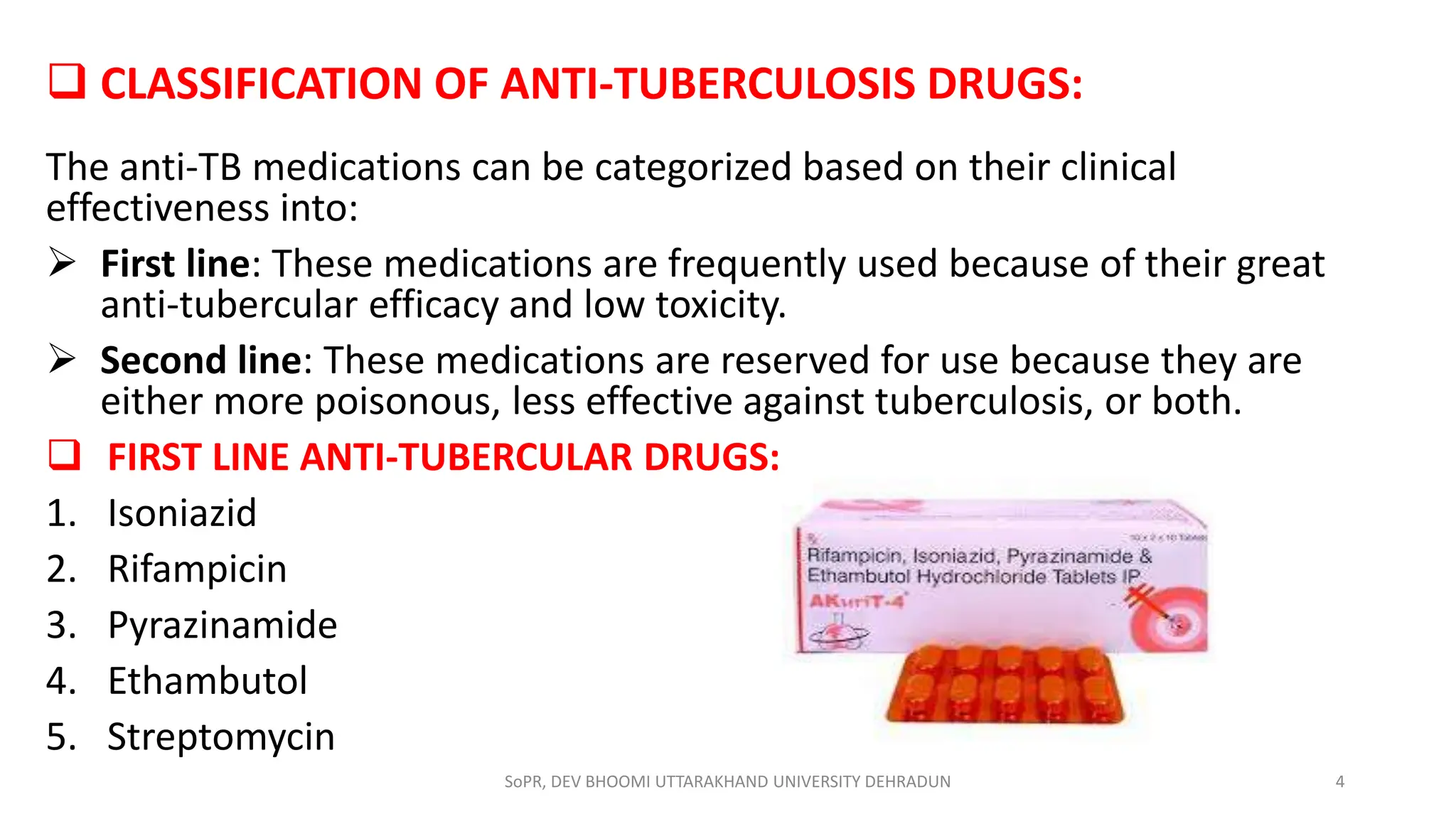 ANTI TUBERCULAR DRUGS AND THEIR ACTIONS. | PPT