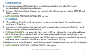 ANTI TUBERCULAR DRUGS AND THEIR ACTIONS. | PPT