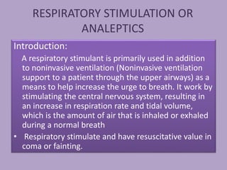 Antitussive and expectorents, respiratory stimulation | PPTX