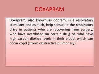 Antitussive and expectorents, respiratory stimulation | PPTX