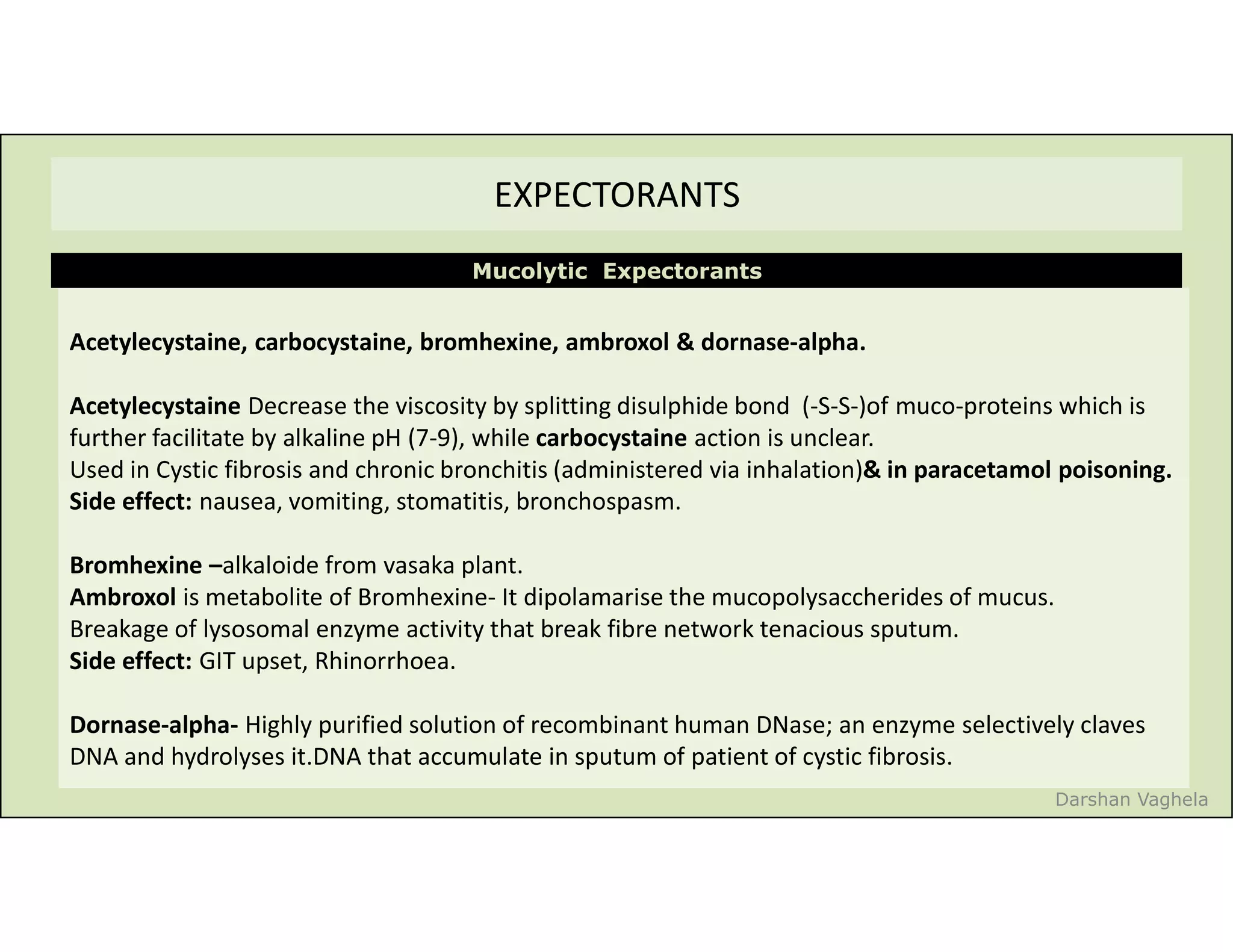 Antitussive, expectorants, nasal decongestants | PDF