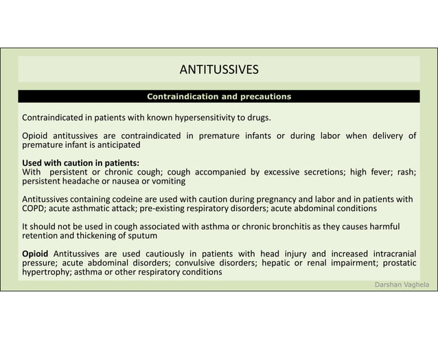 Antitussive, expectorants, nasal decongestants | PDF