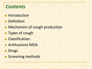 Antitussive mechanism ppt | PPTX