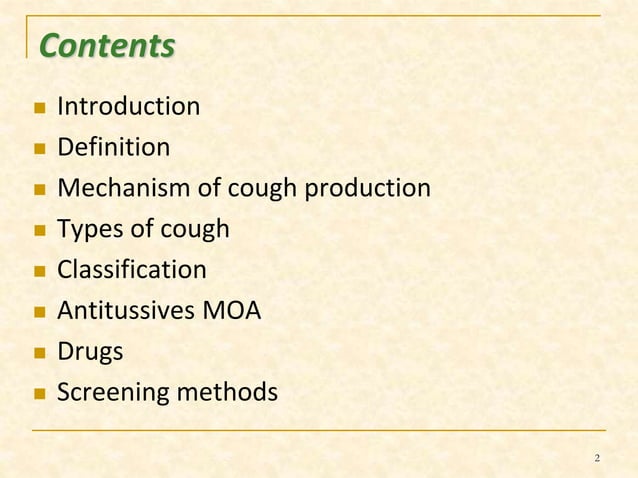 Antitussive mechanism ppt | PPTX