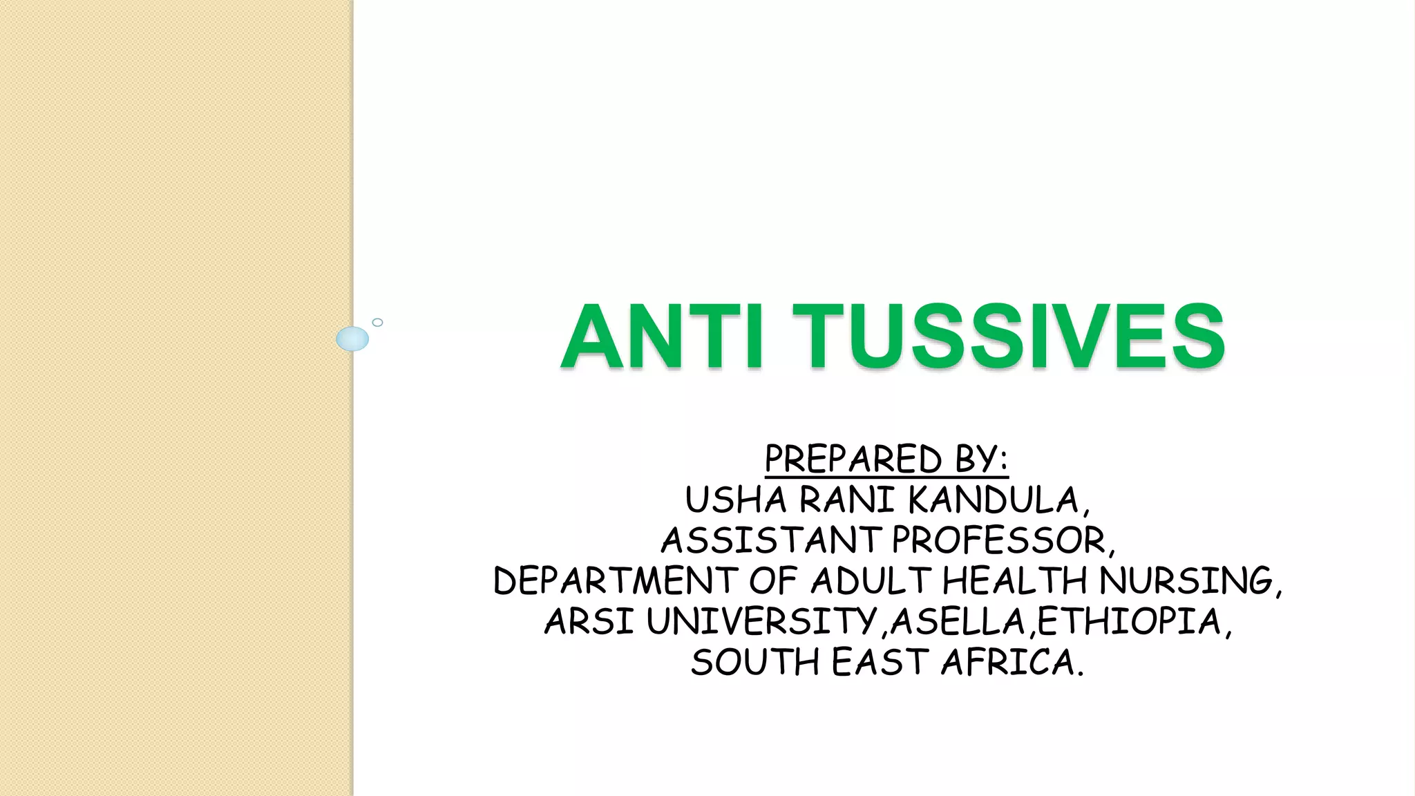 Antitussive Drugs | PPTX