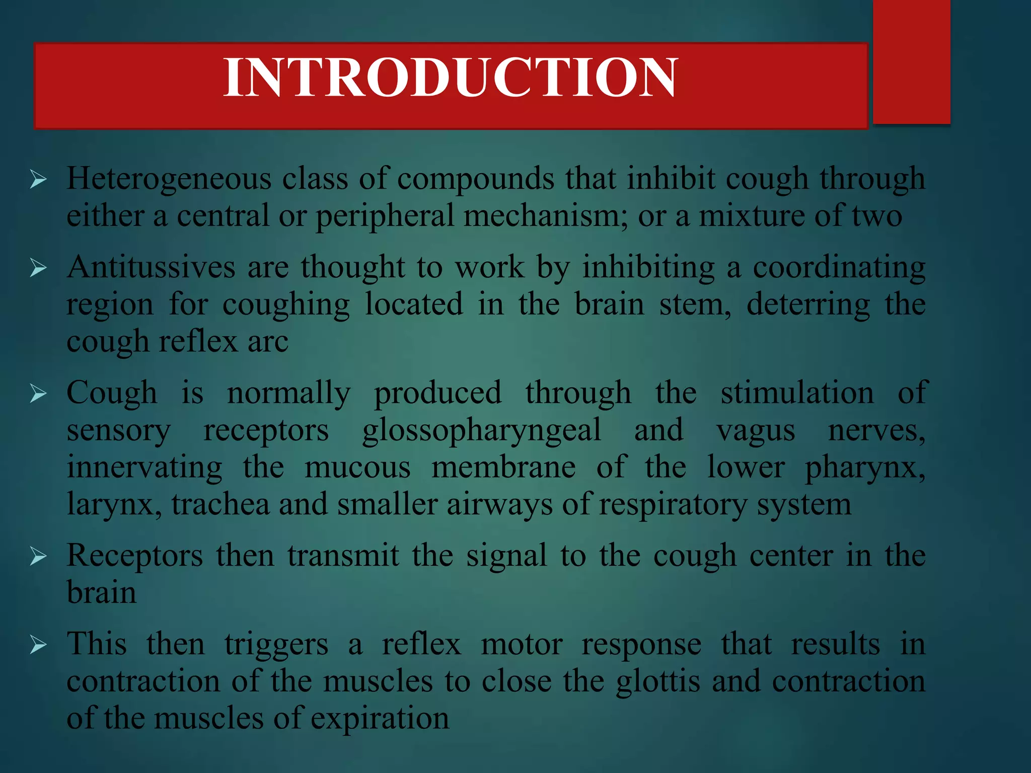 Antitussives drug molecules | PPTX