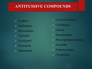 Antitussives drug molecules | PPT