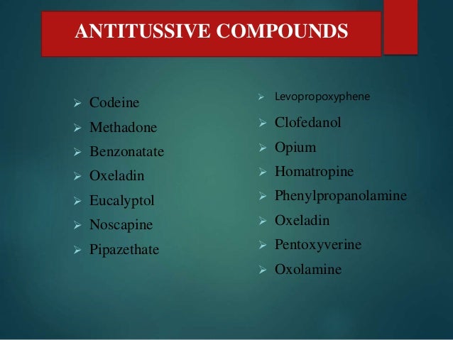 Antitussives drug molecules