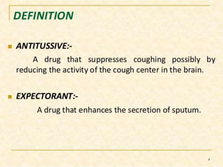 Antitussives &and expectorants | PPTX