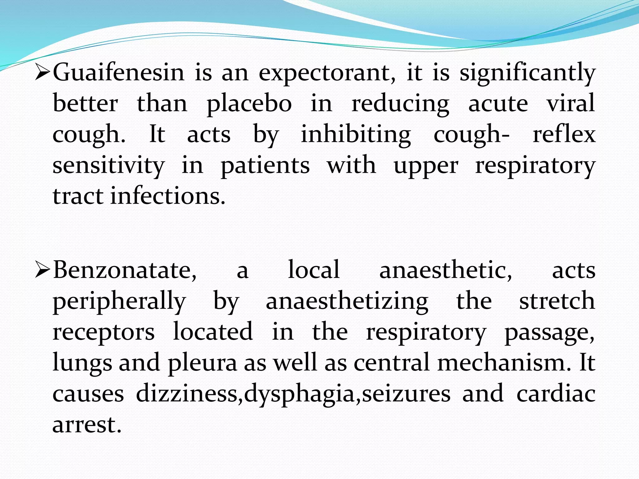Antitussives, Expectorants, Mucolytics - Copy.pptx | Lung and ...