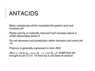 Pharmacology of anti ulcer drugs | PPT
