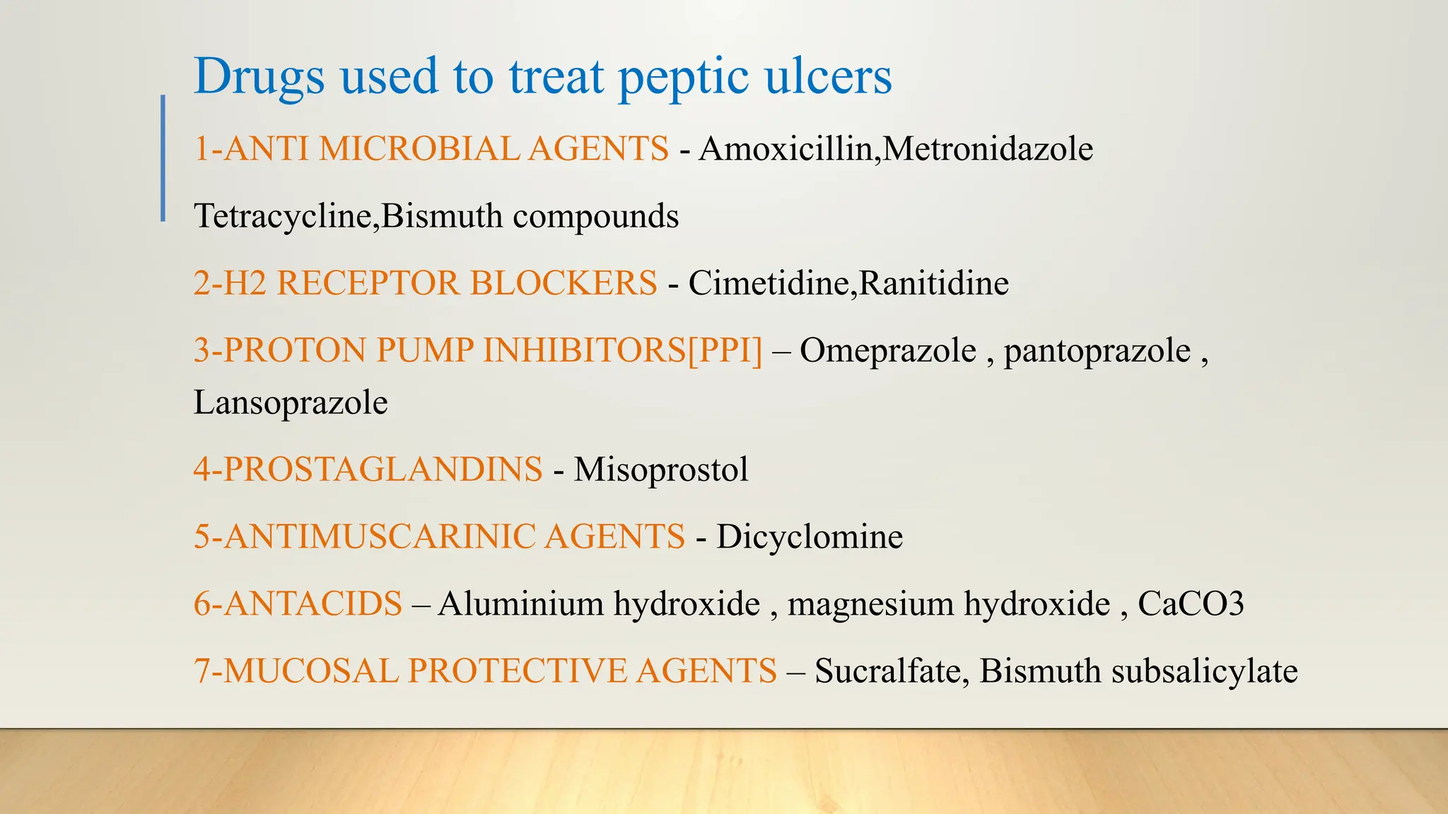 Antiulcer agents (Agents used to treat peptic ulcers) | PPTX