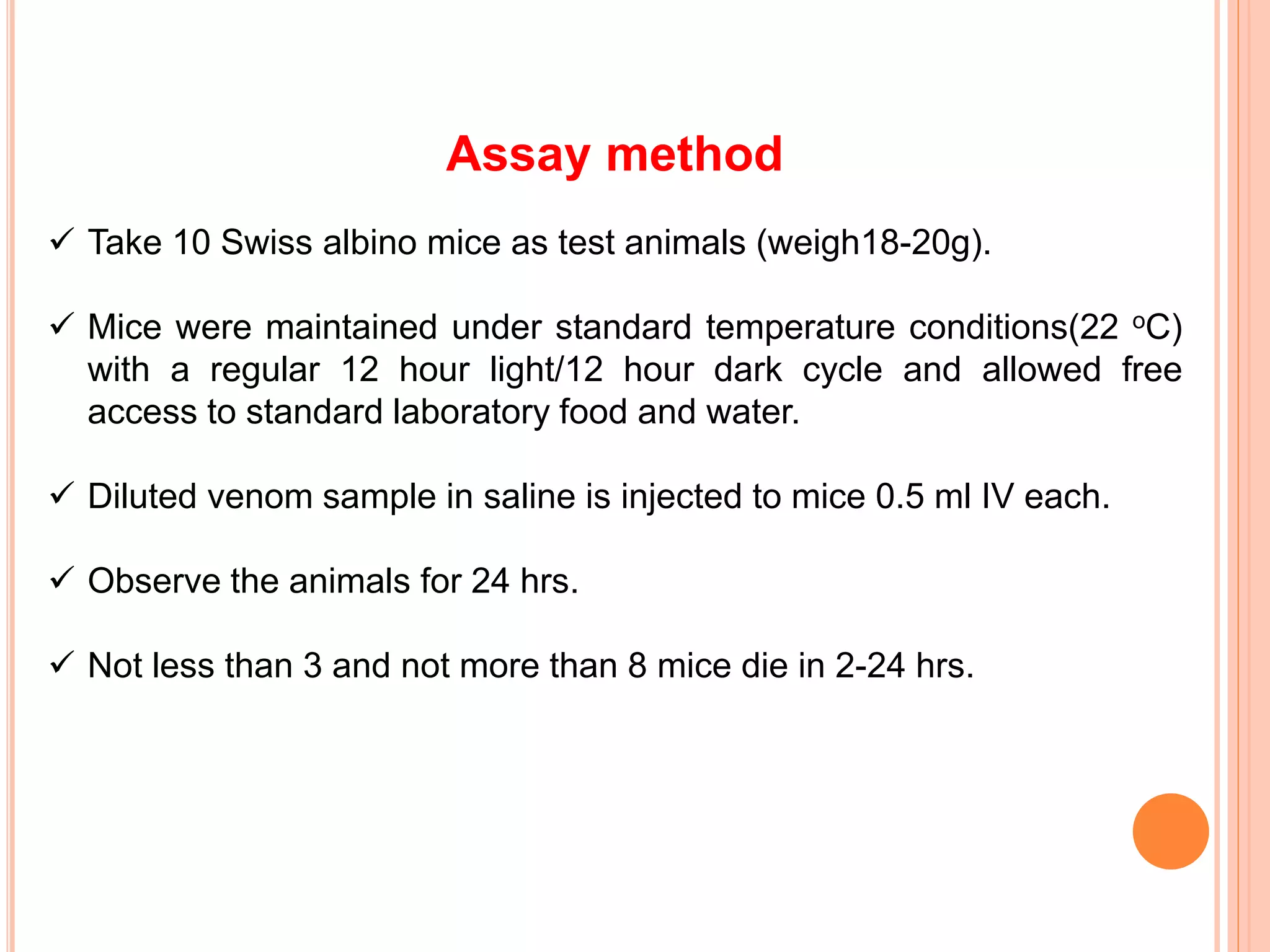 Biological test and assay of Antivenom | PPTX