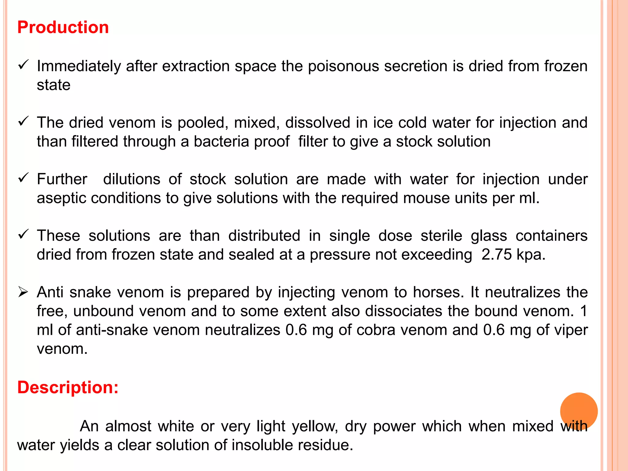 Biological test and assay of Antivenom | PPTX