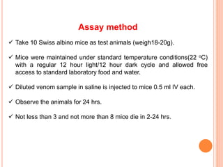 Biological test and assay of Antivenom | PPTX