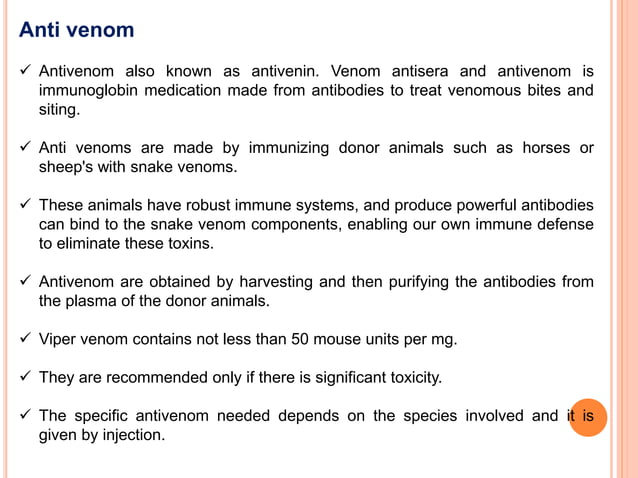 Biological test and assay of Antivenom | PPTX | Blood Disorders ...