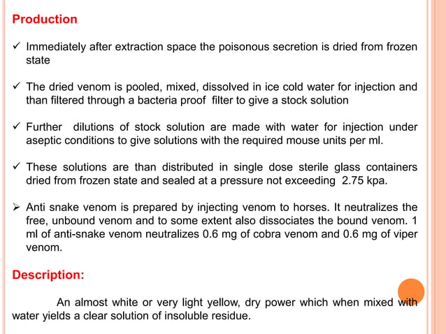 Biological test and assay of Antivenom | PPTX | Blood Disorders ...