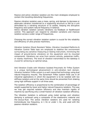 Anti Vibration Cradle with Vibration Isolated Pneumatic Air Triflex ...