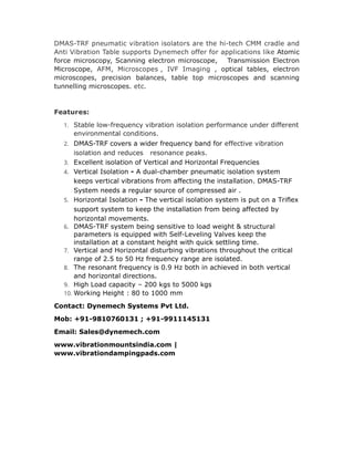 Anti Vibration Cradle with Vibration Isolated Pneumatic Air Triflex ...