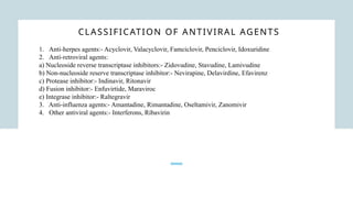Antiviral agents with its definition, classification, MOA PPT | PPTX