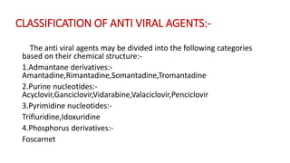 Medicinal chemistry of Anti viral agents | PPTX