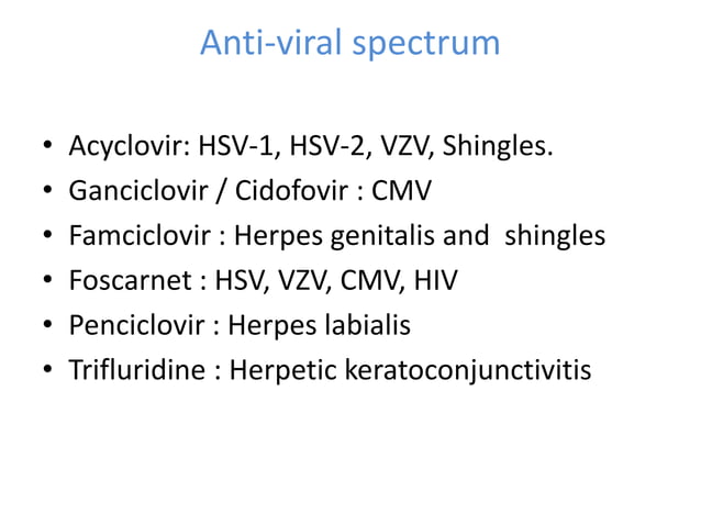 Antiviral drugs | PPTX | Infectious Diseases | Diseases and Conditions
