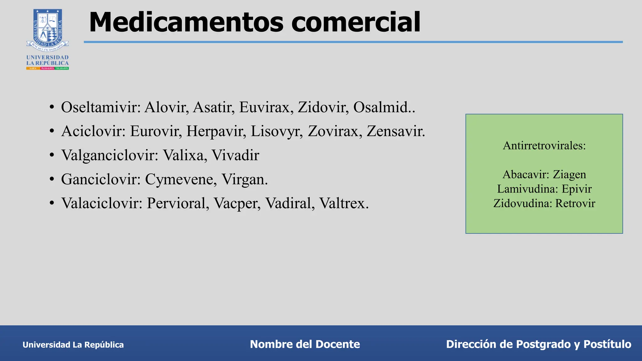 Clasificacion de Medicamentos Antivirales | PDF