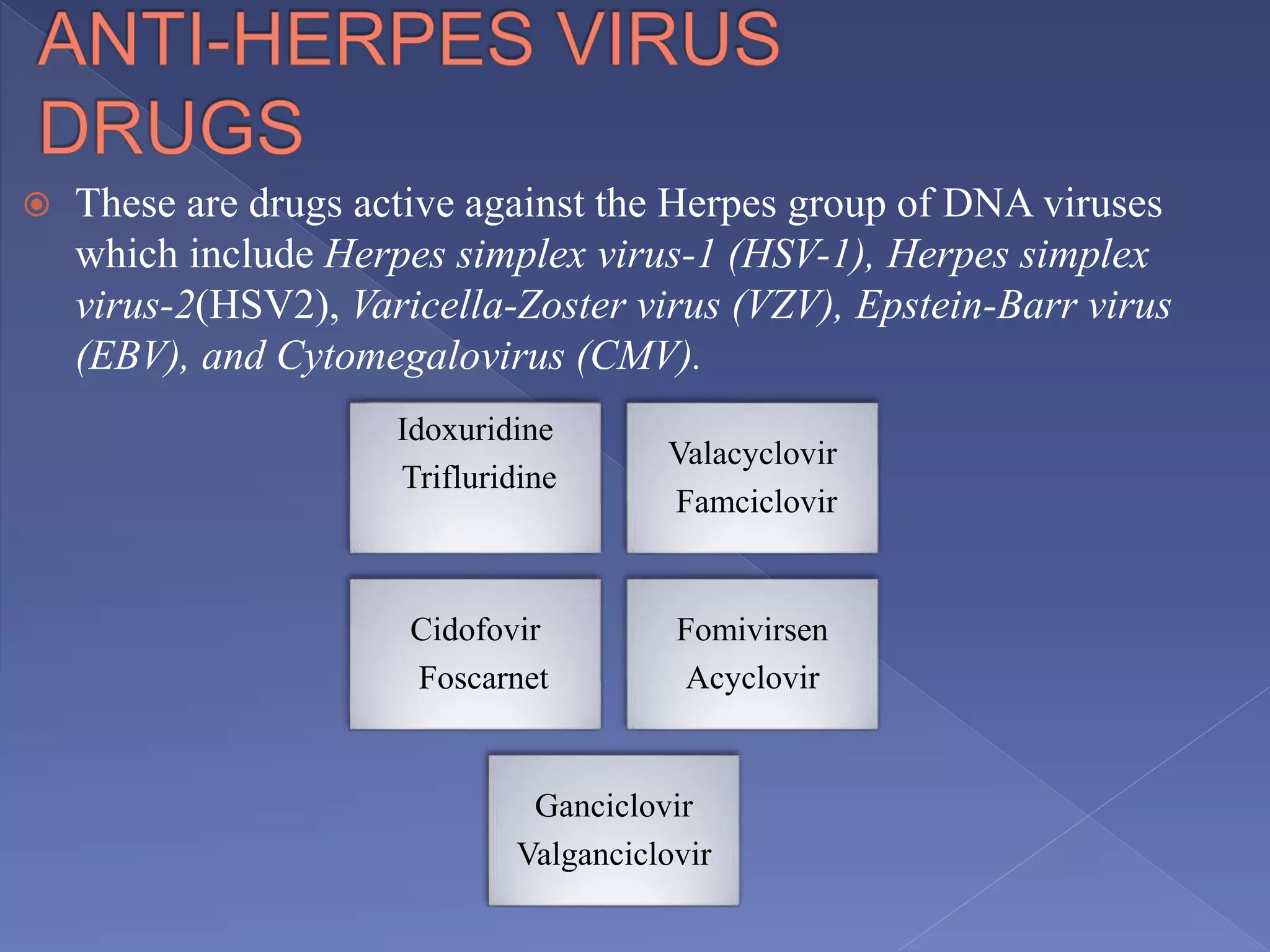 Pharmacology of Anti-viral drugs | PPTX