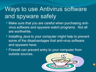 Anti-virus software and spyware | PPT