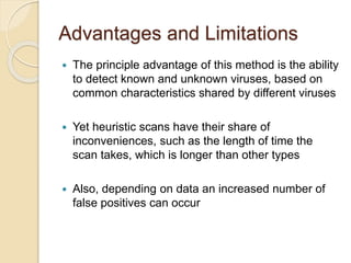 Antivirus - Virus detection and removal methods | PPTX