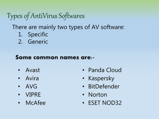 Antiviruses and how they work | PPTX