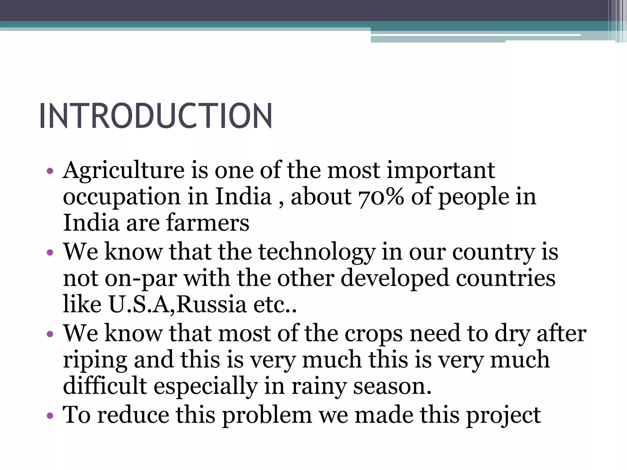 Anti wetting of seeds using automatic rooftop system | PPT