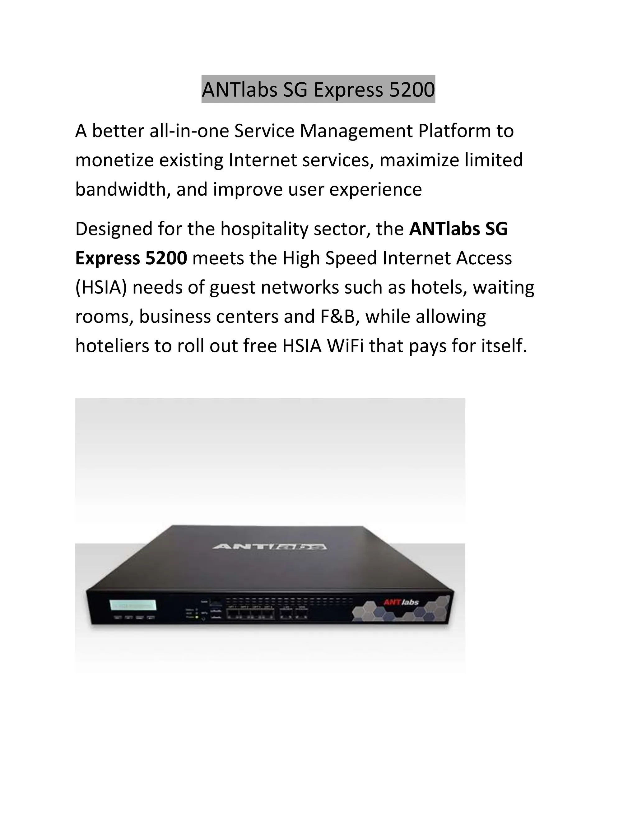 ANTlabs SG Express 5200 | DOCX