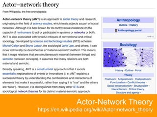 Actor-Network Theory as a Theory of Action | PPTX