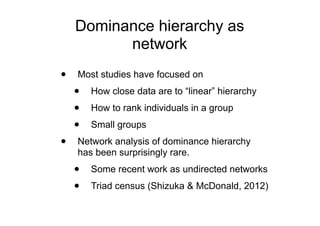 Global network structure of dominance hierarchy of ant workersAntnet ...