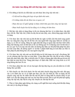 An toàn VSLD đối với thợ lợp mái | DOC
