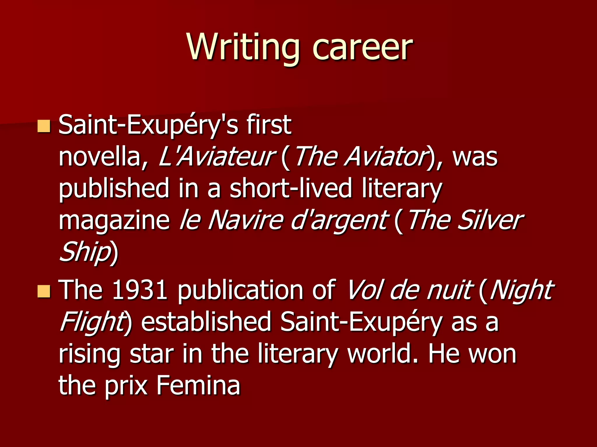 Antoine de Saint-Exupery | PPT