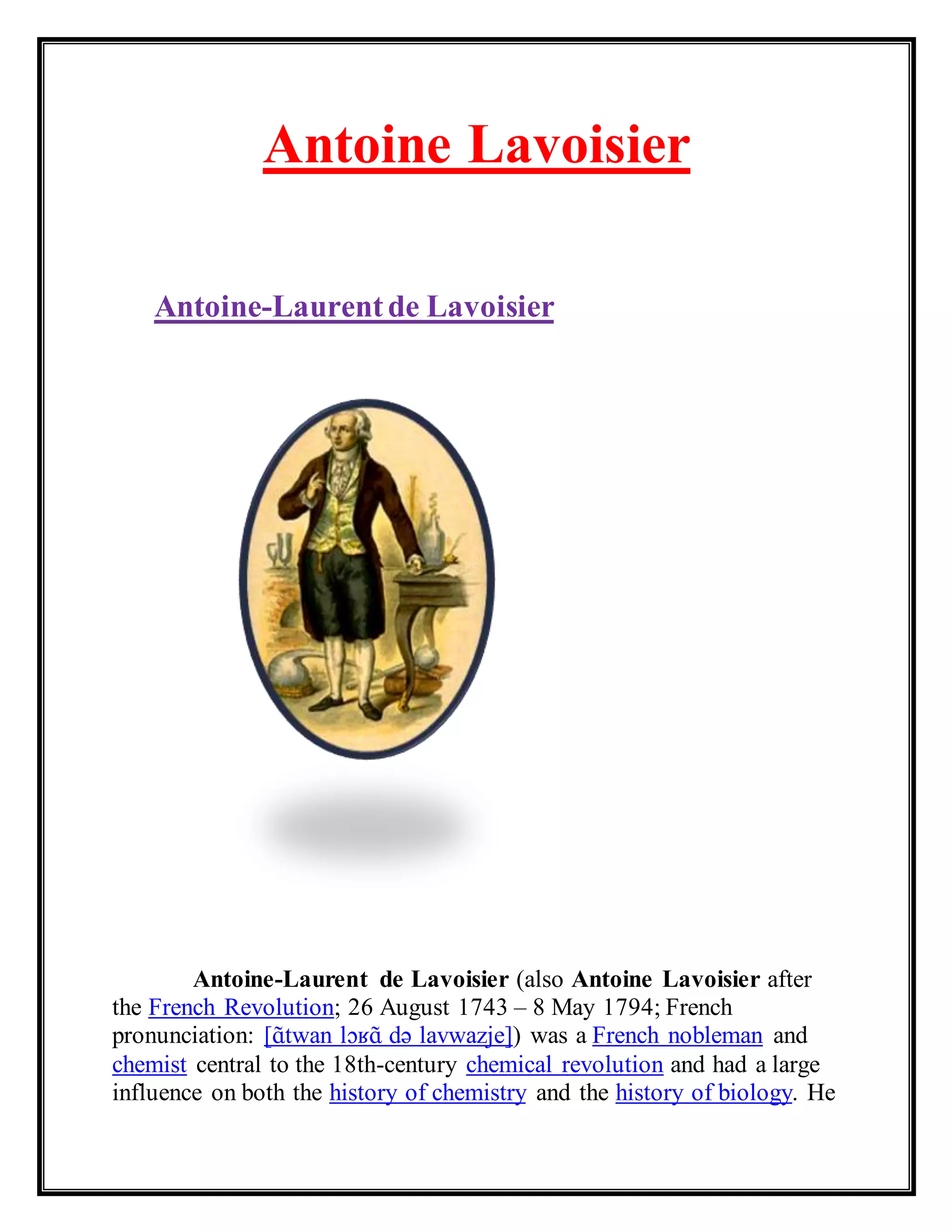 Antoine lavoisier | DOCX