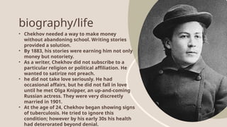About ANTON CHEKHOV of life and history and work | PPTX