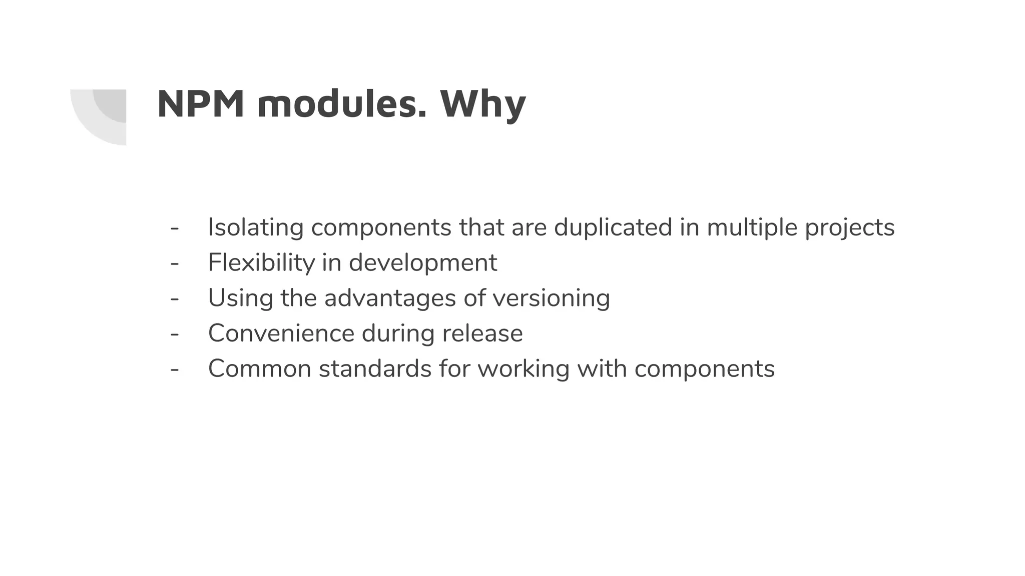 Anton Cherednikov "Modules and Artifacts in NPM" | PPTX