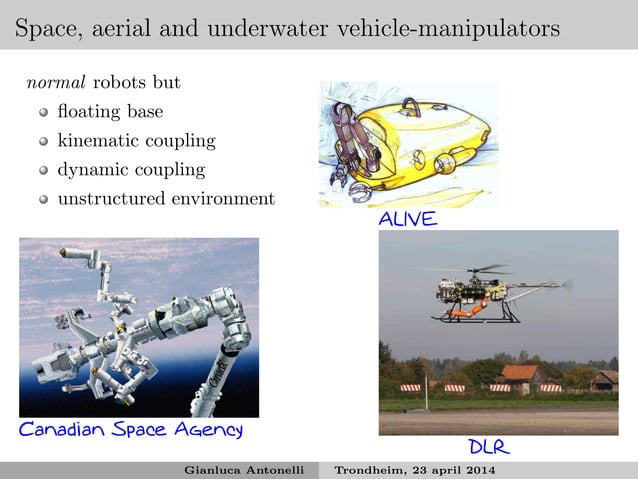 Control problems for floating-base manipulators | PPT