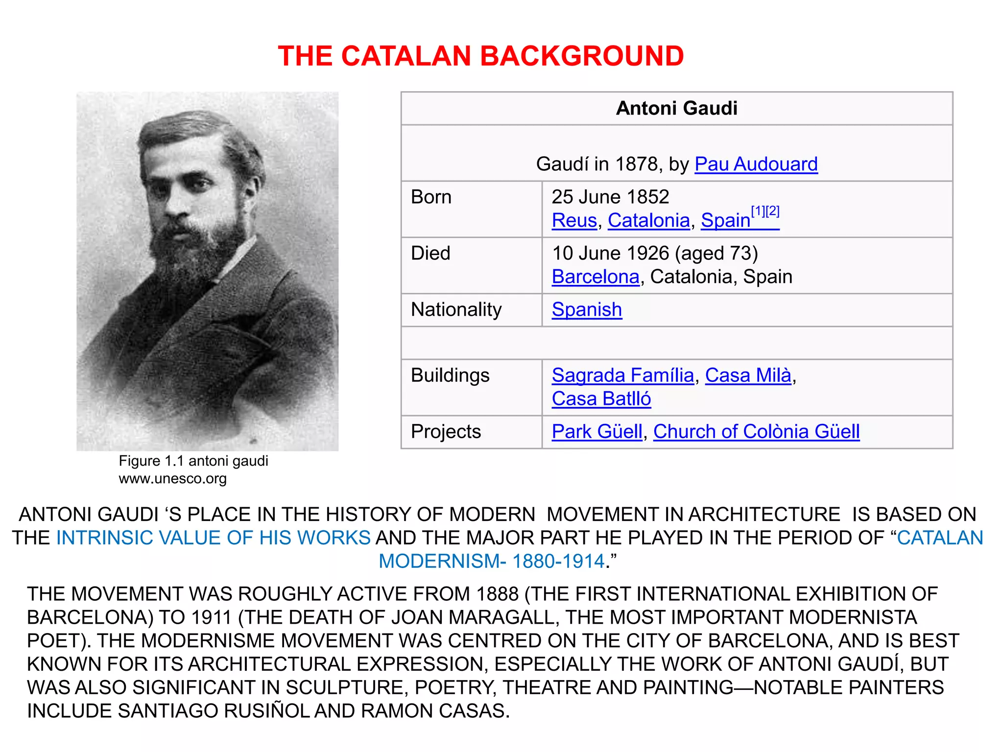 Antoni gaudi history ppt | PPTX