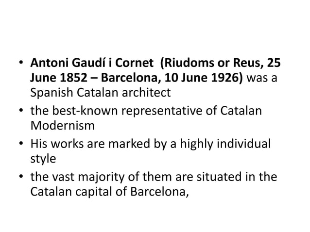 Antoni gaudi presentation | PPTX