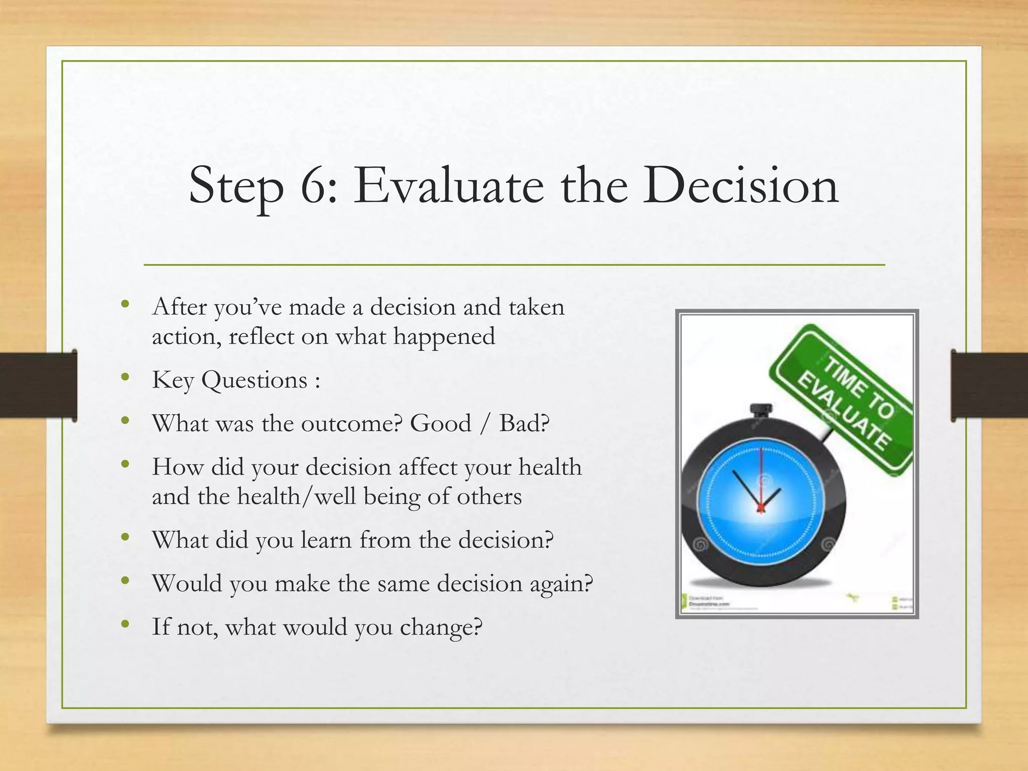 Teaching The Decision Making Process for High School Students | PPTX