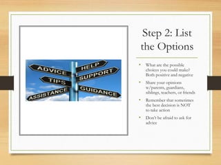 Teaching The Decision Making Process for High School Students | PPTX