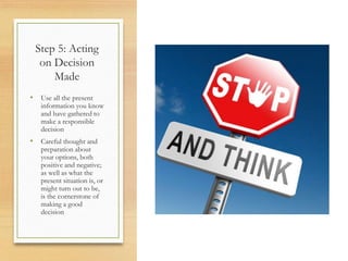 Teaching The Decision Making Process for High School Students | PPTX