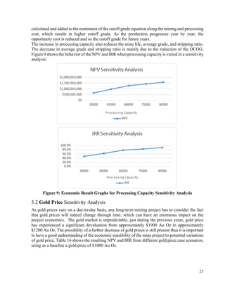 Economic Assessment and Value Maximizations of a Mining Operation based ...