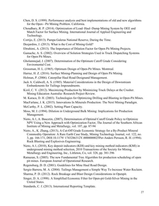 Economic Assessment and Value Maximizations of a Mining Operation based on an Iterative Cutoff ...