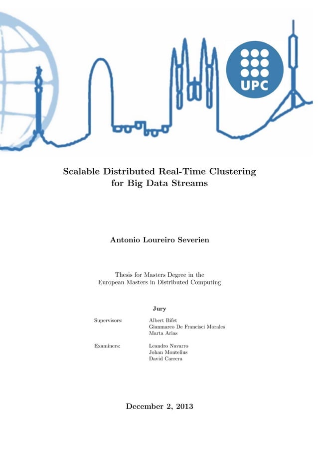 Scalable Distributed Real-Time Clustering for Big Data Streams | PDF
